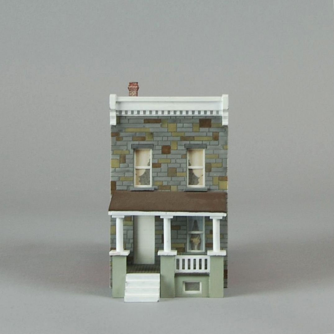 HO Hampden Rowhouse Formstone Facade | Custom Model Railroads 410-889-0010